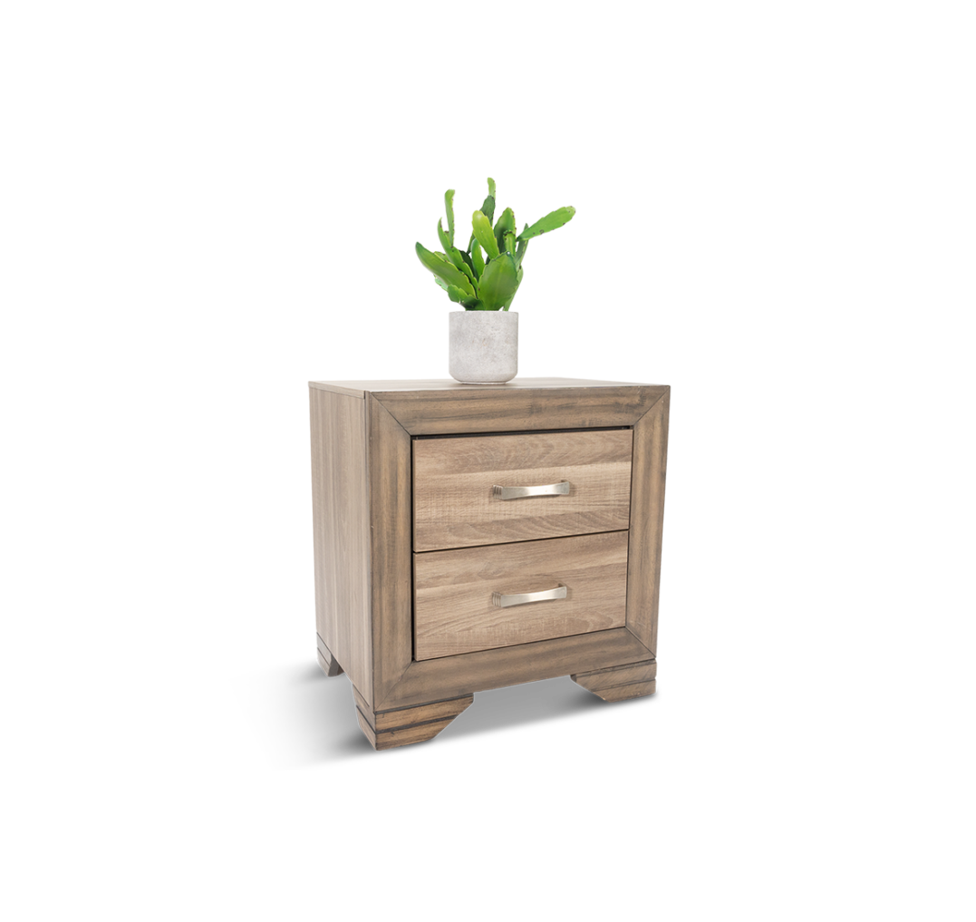Athena Driftwood Nightstand - Fashion Furniture Rental