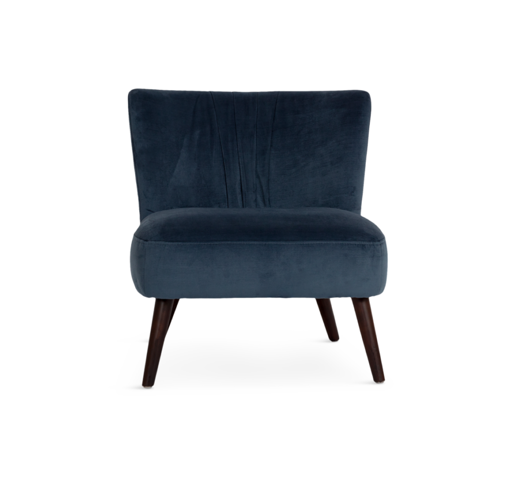 Becca Blue Velvet Chair - Fashion Furniture Rental